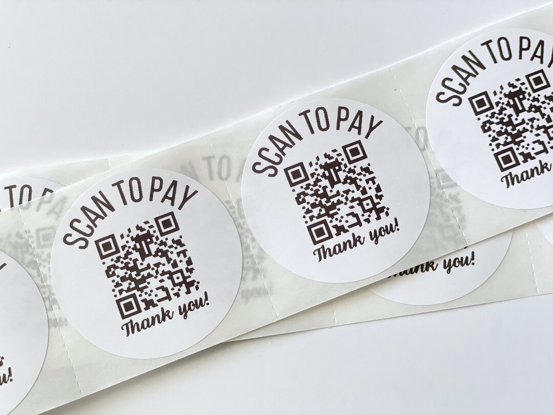 Qr Code Sticker Bulk Custom Qr Code Label Bulk Venmo Scan to Pay Thank ...