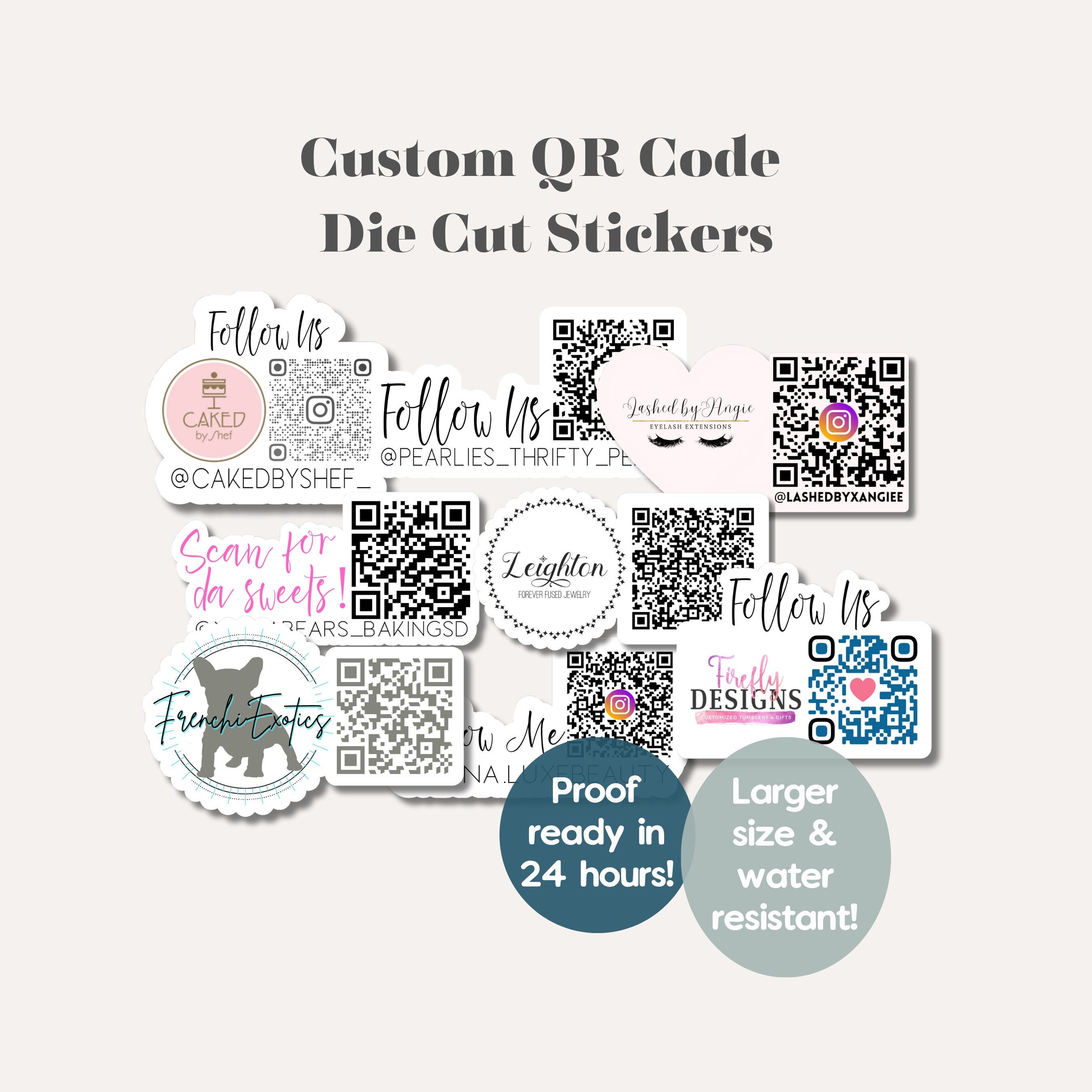 Custom QR Code Sticker Die Cut Small Business Packaging - Etsy
