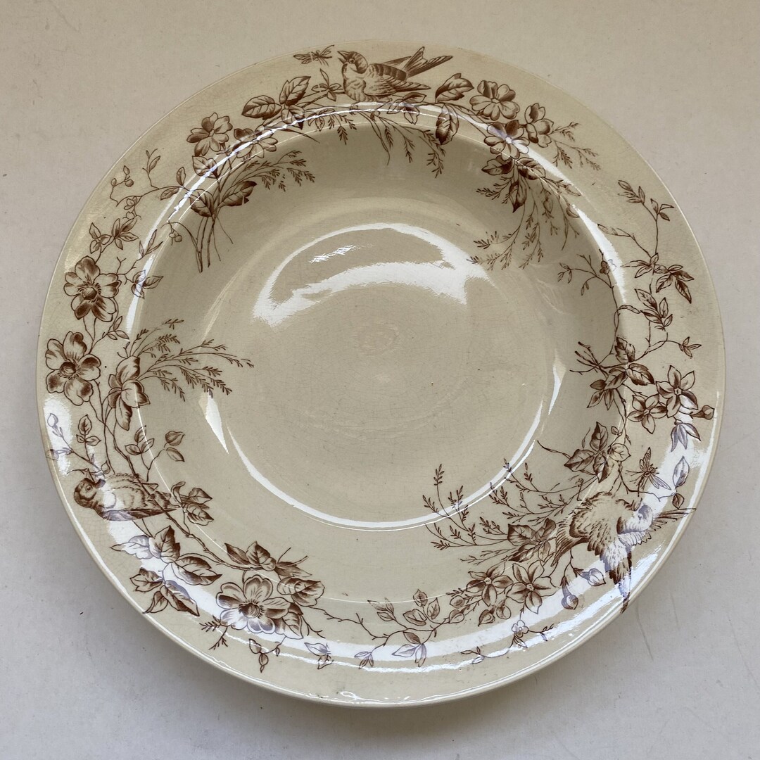 19th Century Waa&co Pax Deep Plate Birds and Flowers Pattern - Etsy