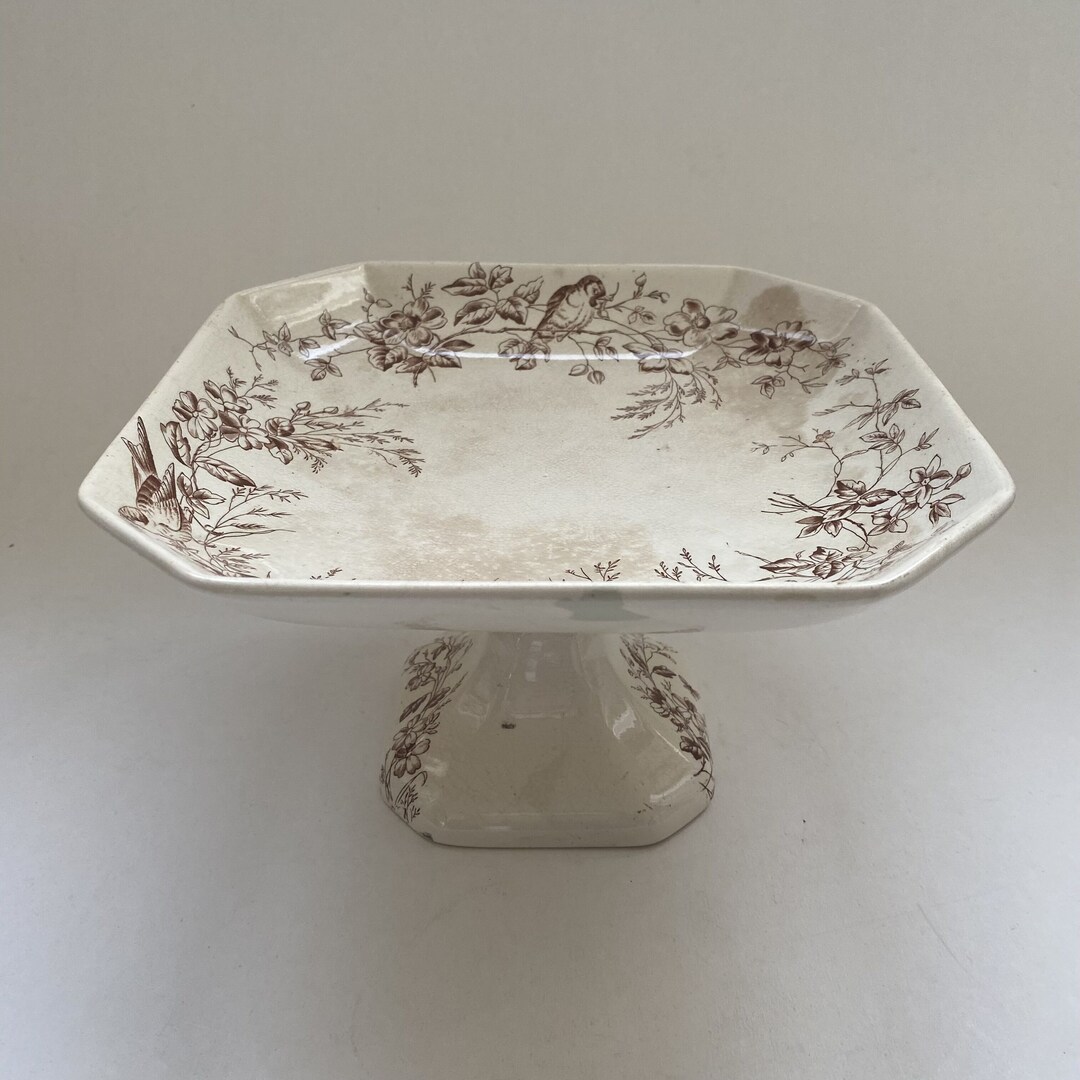19th Century English Waa&co Pax Compotier Birds and Flowers Patter ...