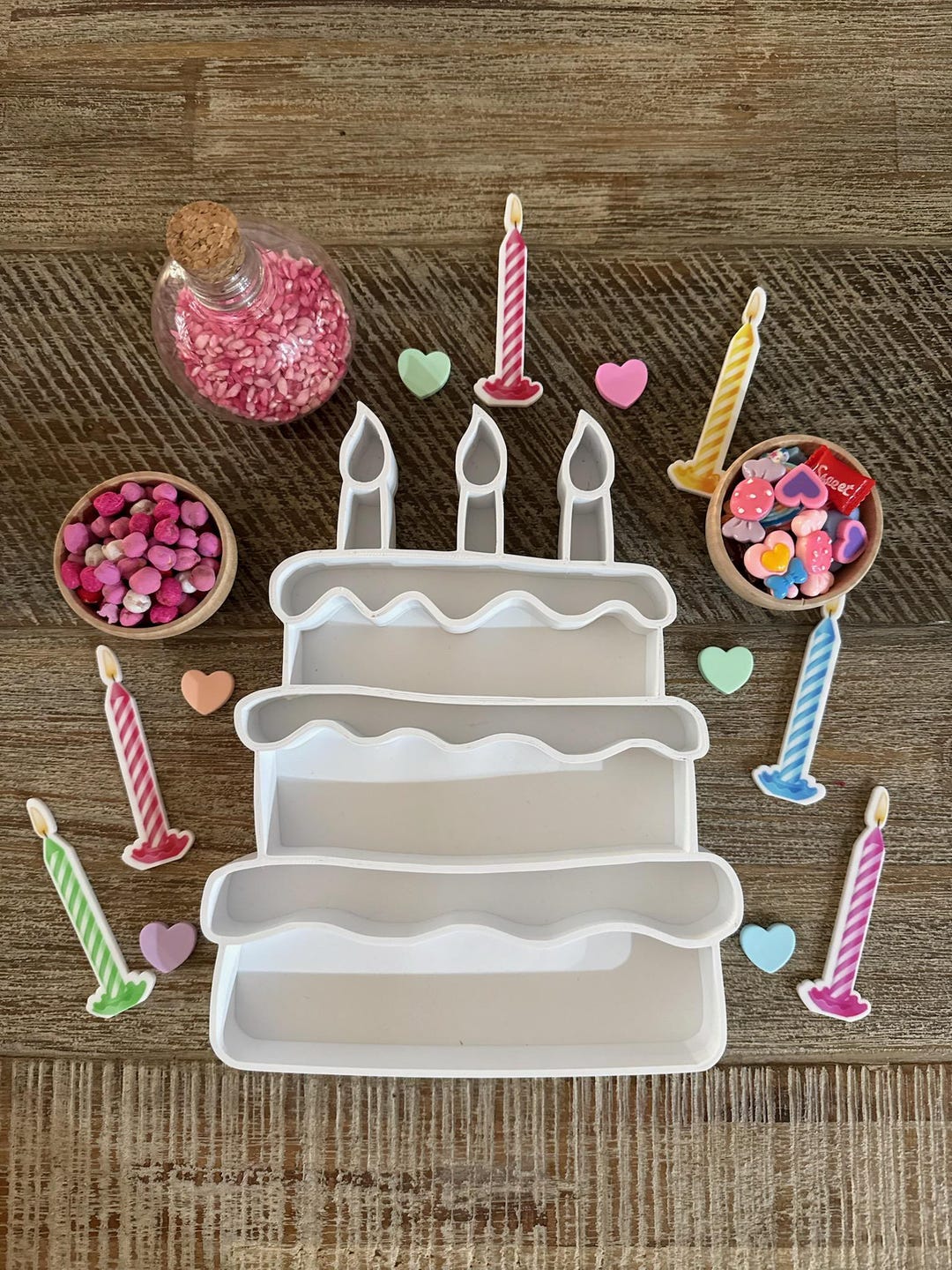 Birthday Cake Tray for Sensory Play Kids Imagination Playtime Fun - Etsy