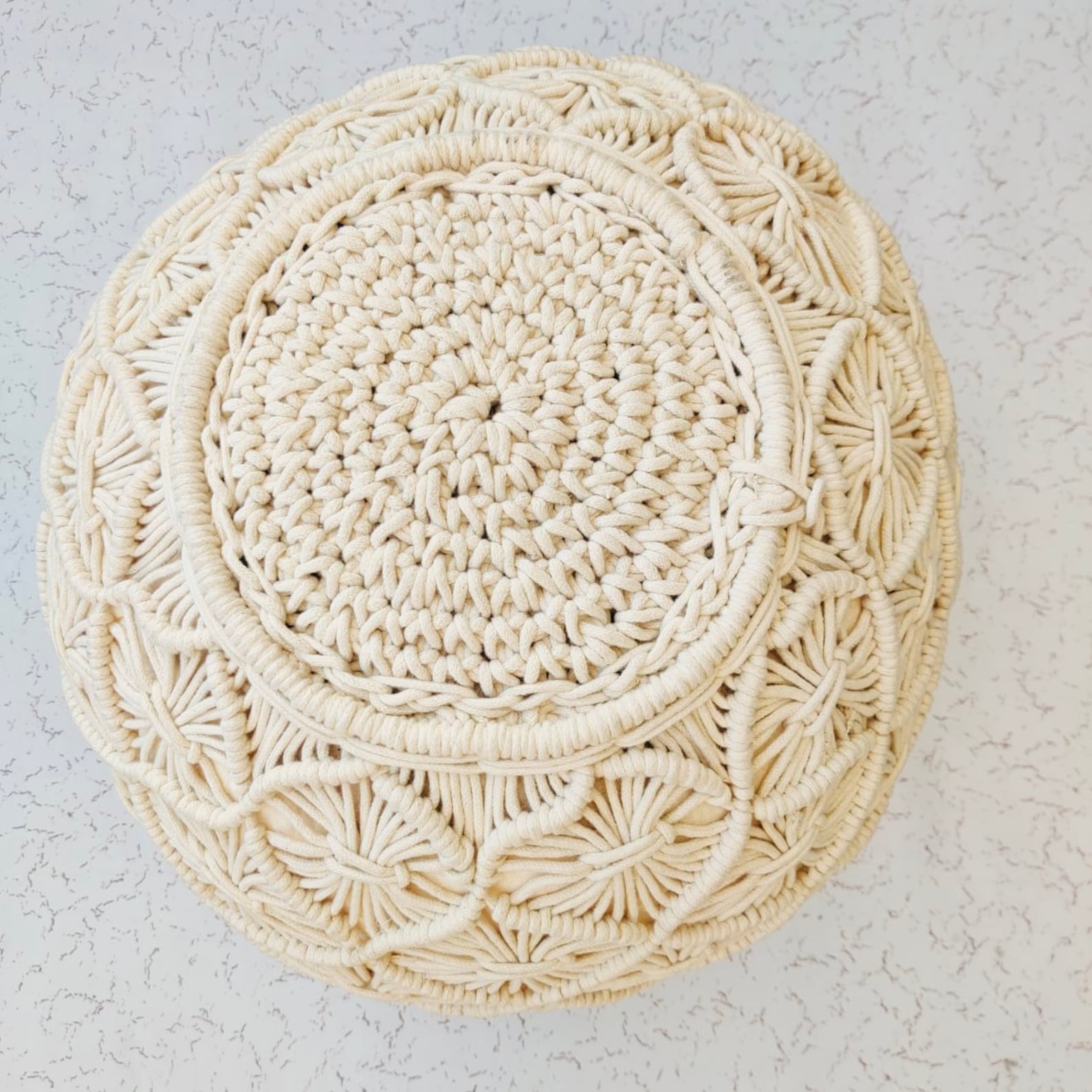 Handmade Pouf Macrame Pouf Cream Pouf Pouffe Ottoman Floor | Etsy