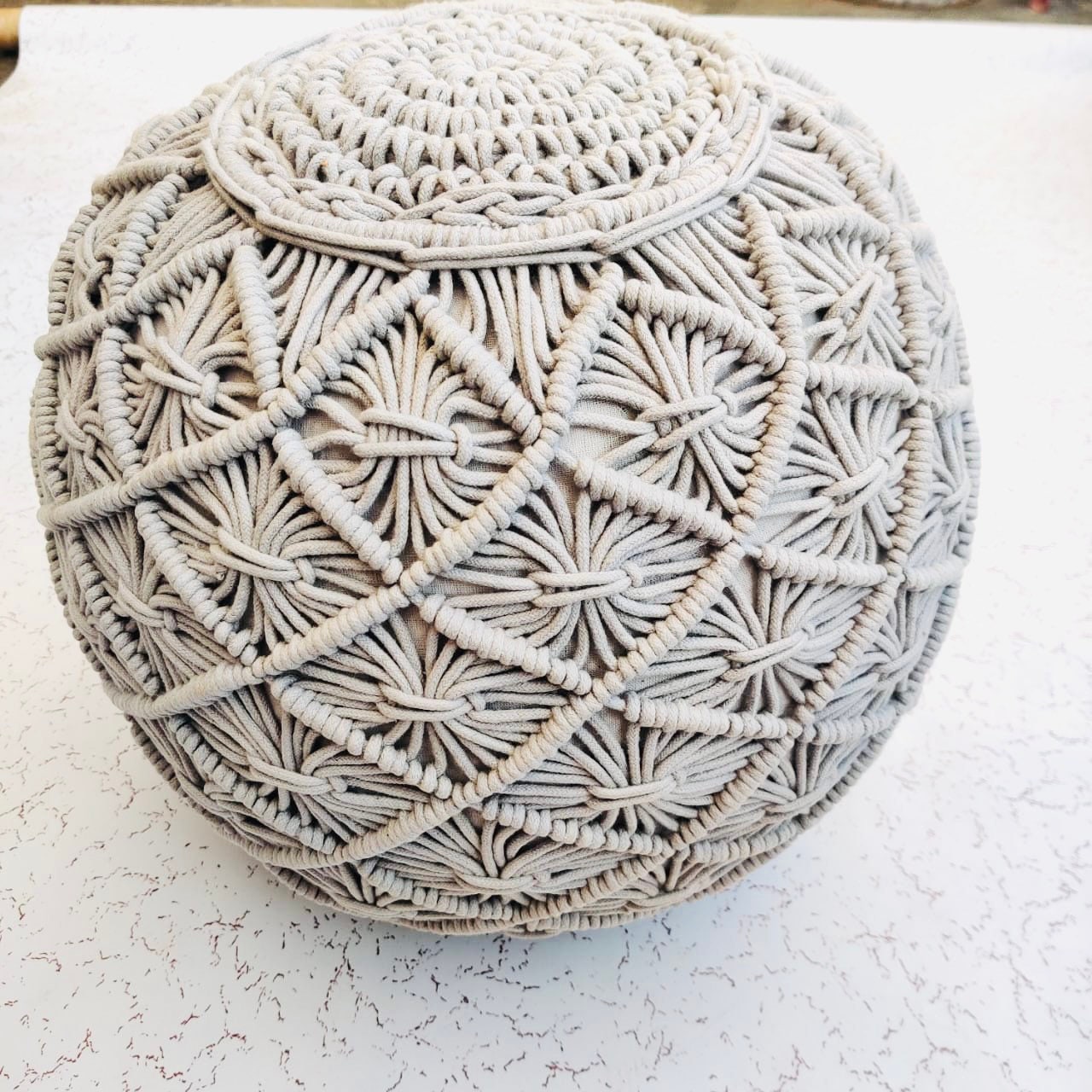 Handmade Pouf Macrame Pouf Cream Pouf Pouffe Ottoman Floor | Etsy