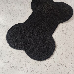 Jute Rug Mat-all Natural Handmade Jute Bone Shape Rug placemat for Dog ...