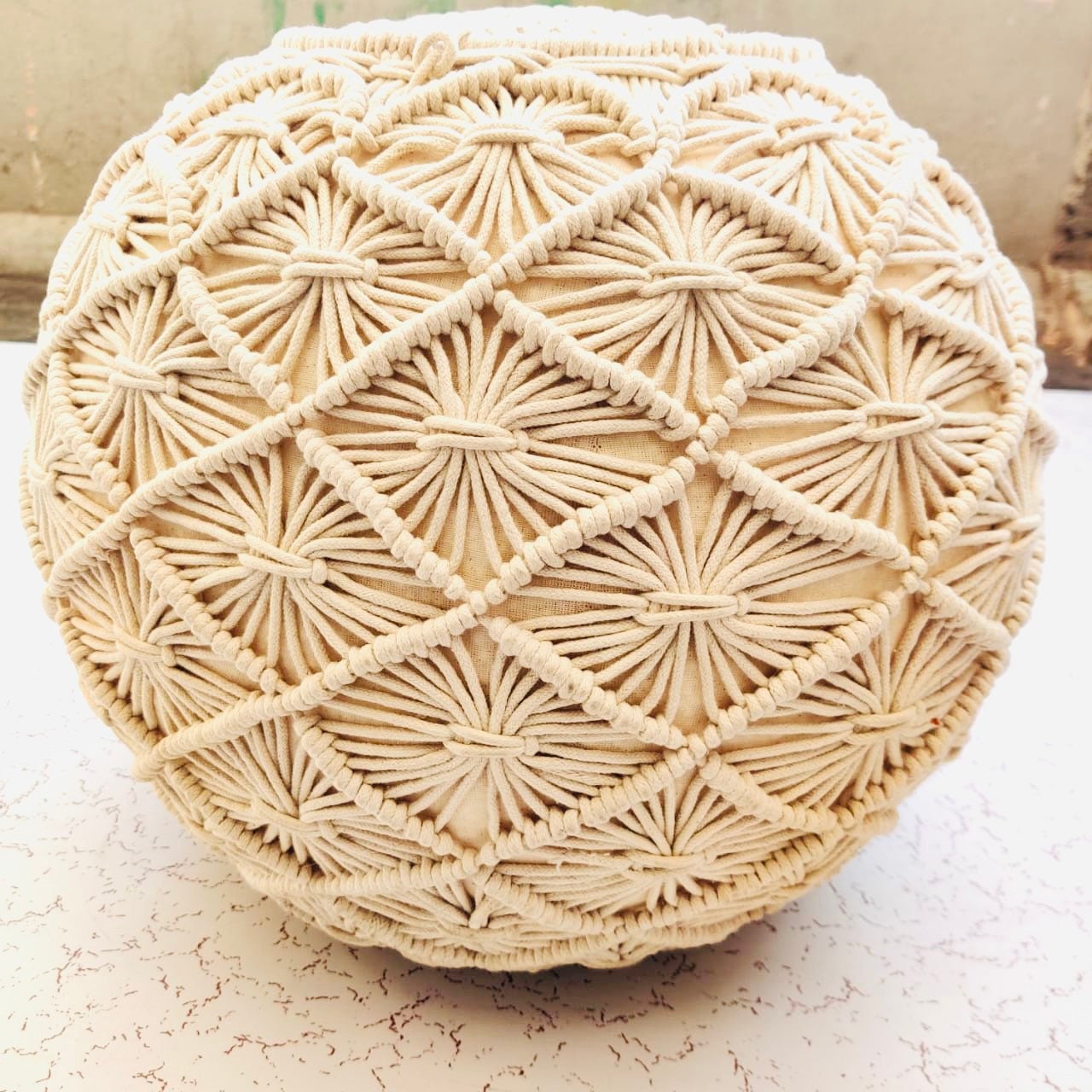 Handmade Pouf Macrame Pouf Cream Pouf Pouffe Ottoman Floor | Etsy