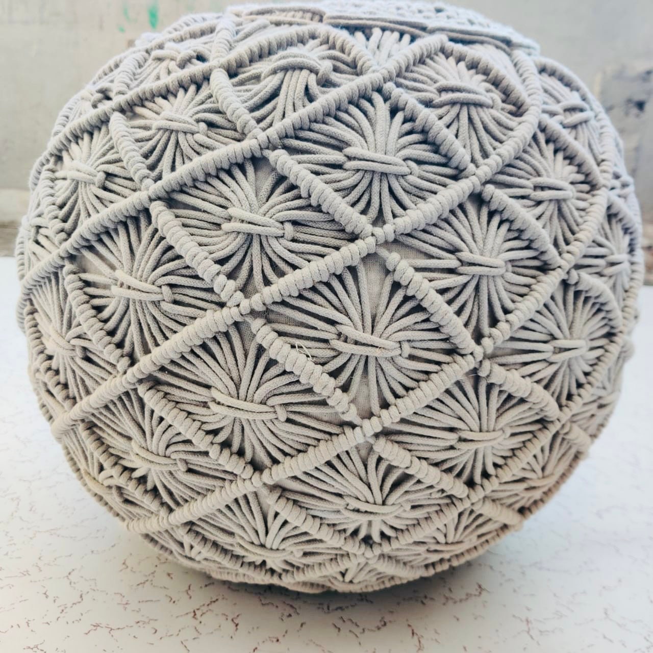 Handmade Pouf Macrame Pouf Cream Pouf Pouffe Ottoman Floor | Etsy