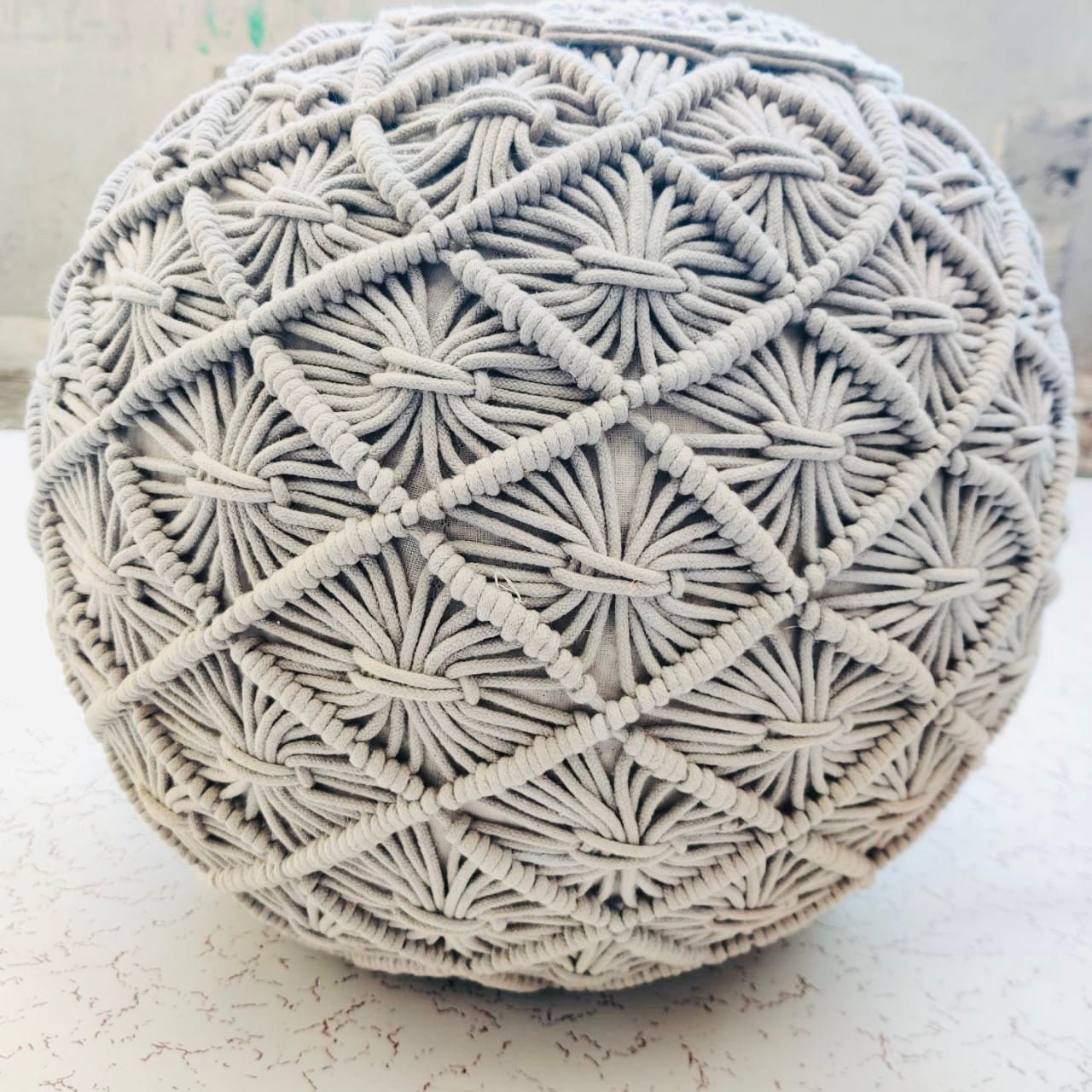 Handmade Pouf Macrame Pouf Cream Pouf Pouffe Ottoman Floor | Etsy