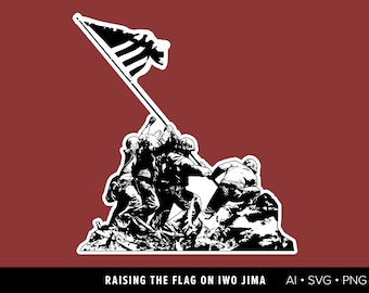 Raising the Flag on Iwo Jima Digital File Download | SVG | PNG| JPG ...