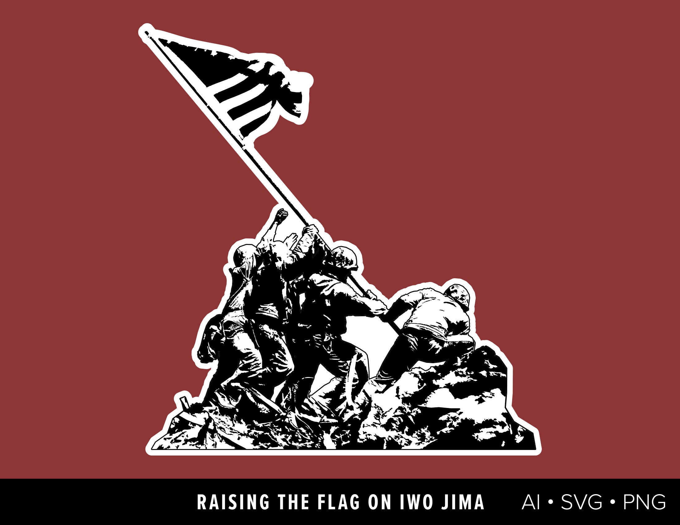 Raising the Flag on Iwo Jima - Etsy