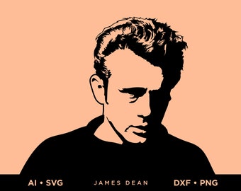 James Dean Head, 1950s / SVG DXF EPS / Face of James Dean, American ...