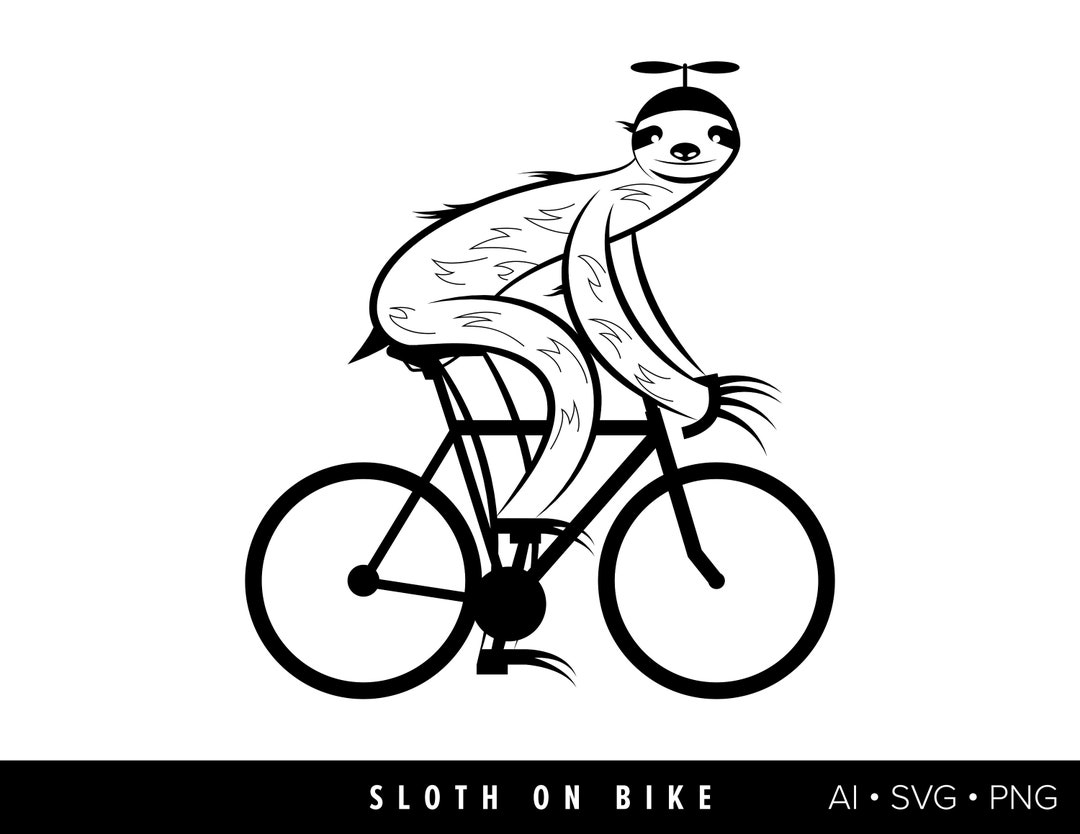 Sloth on Bike - Etsy