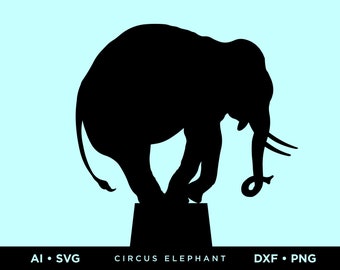 SVG CLIPART Circus Elephant Silhouette Cutting Machine Art Instant ...