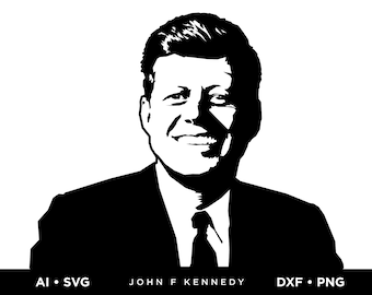 Laser Cut John F Kennedy Silhouette Design Vector Art Stencil Sticker ...