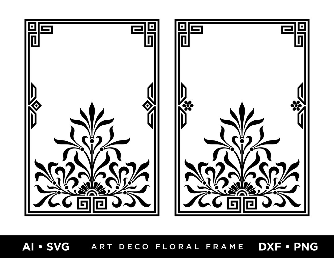 Art Deco Floral Frame - Etsy