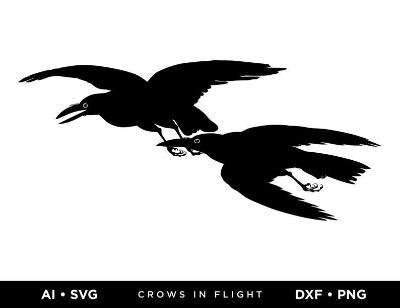 Crows in Flight - Etsy