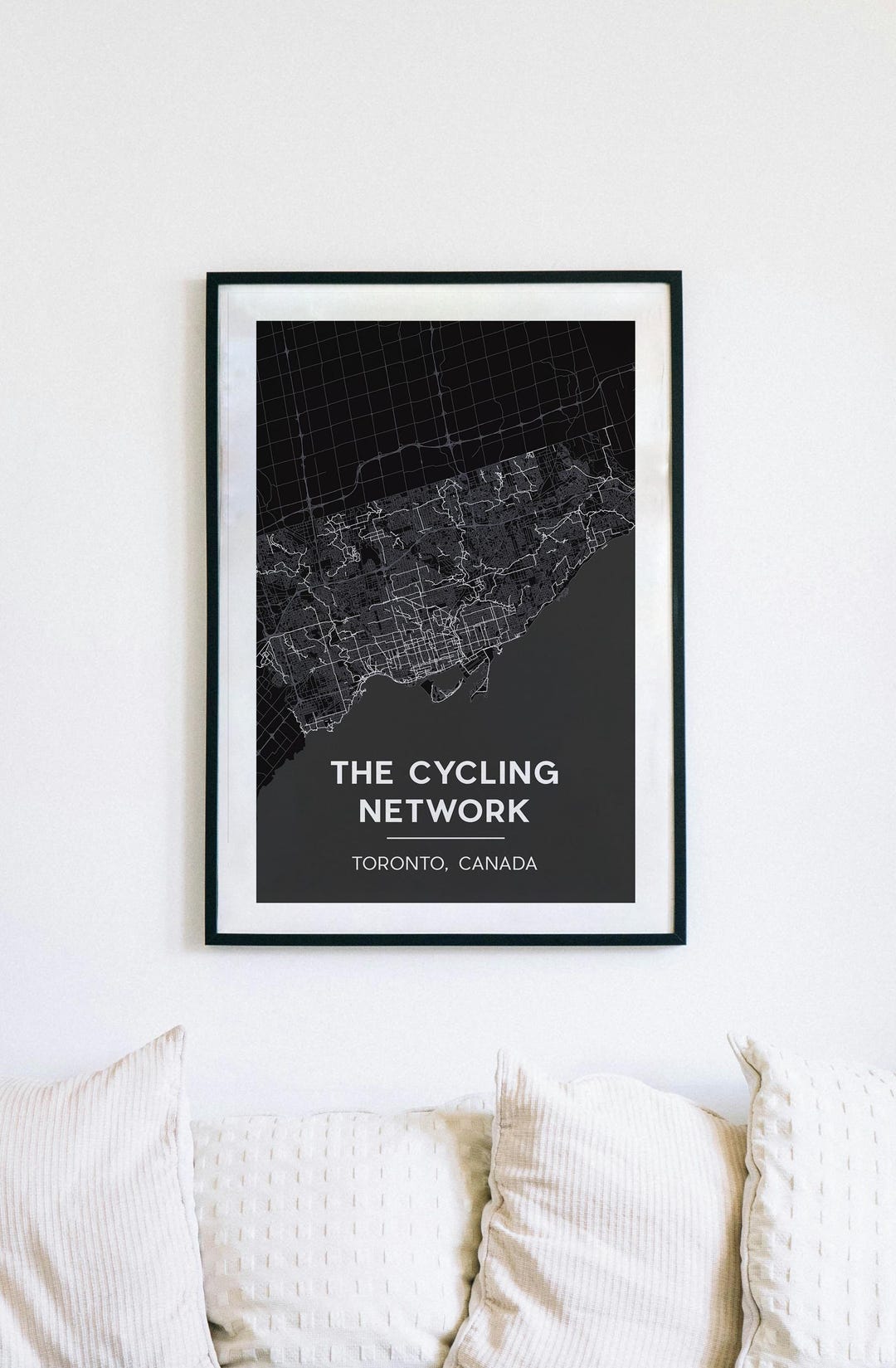 Toronto's Cycling Network Map Poster, Dark - Etsy