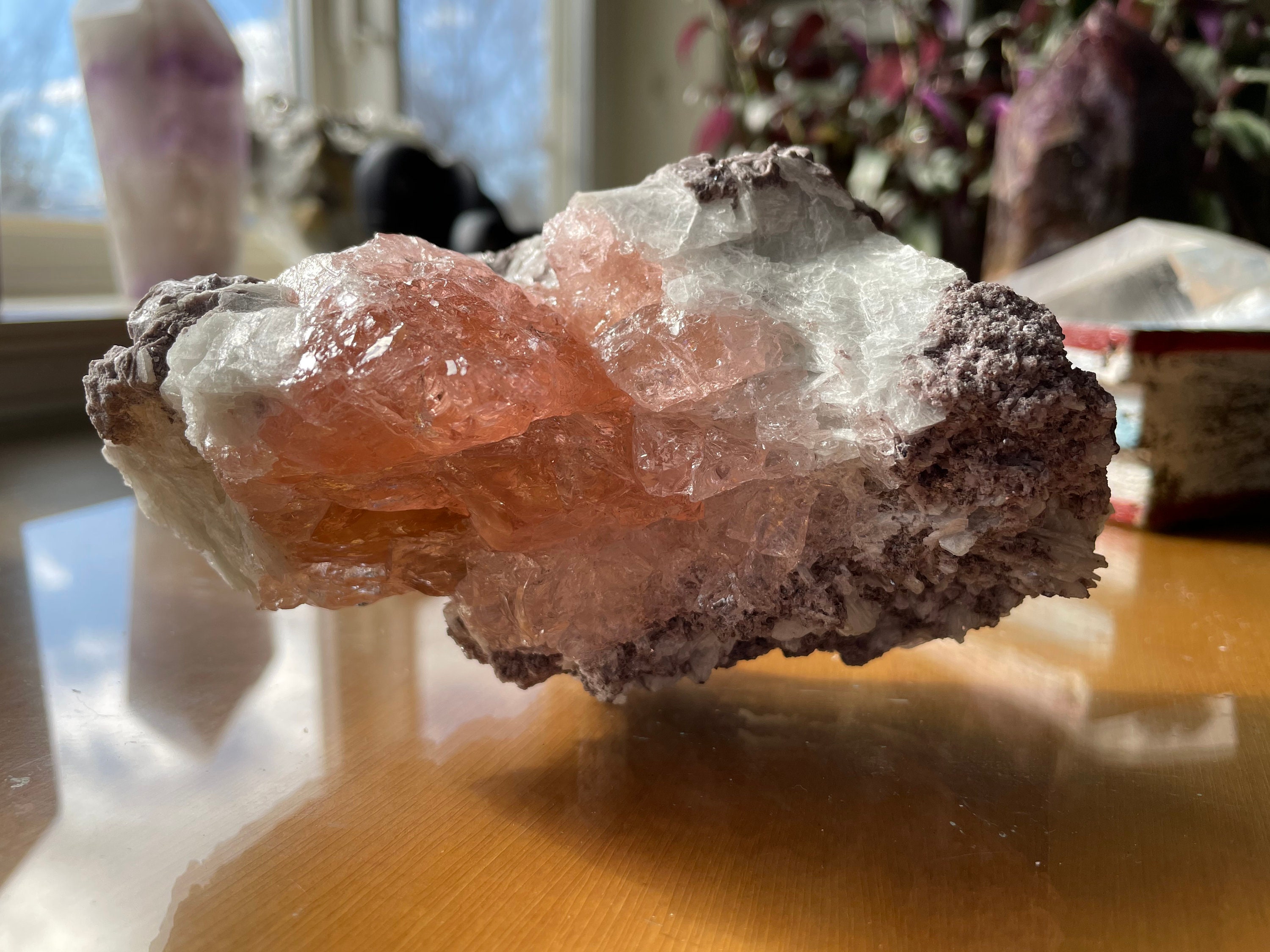 Extremely Rare Raw Morganite and Lepidolite Matrix Gemstone | Etsy