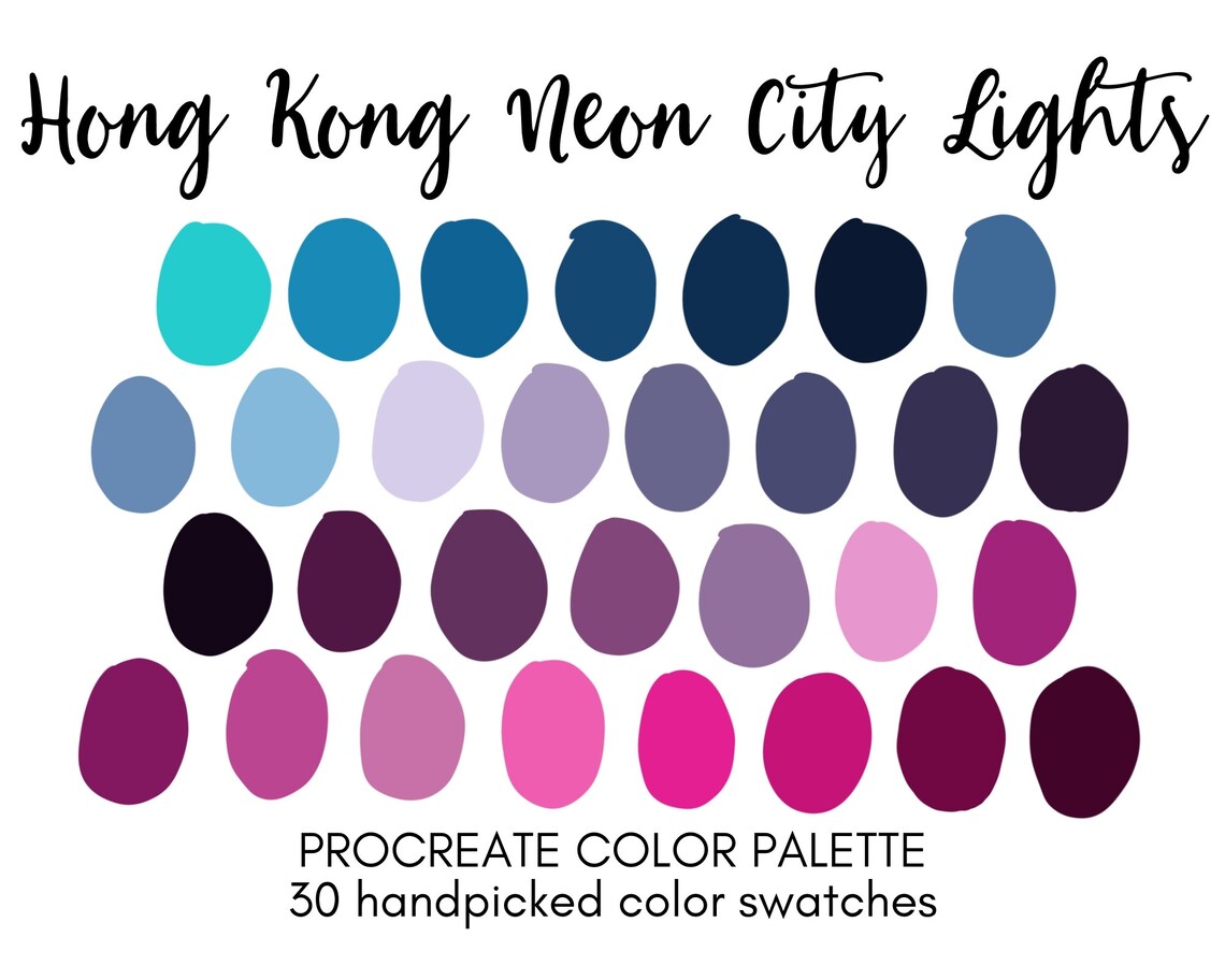 Neon City Lights Procreate Color Palette | Color Swatches | iPad ...