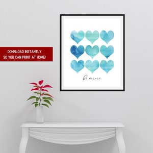 Be Mine Valentine's Day Decor Valentine Printable Gift Heart Home ...