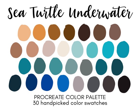 Sea Turtle Procreate Color Palette Color Swatches Ipad | Etsy