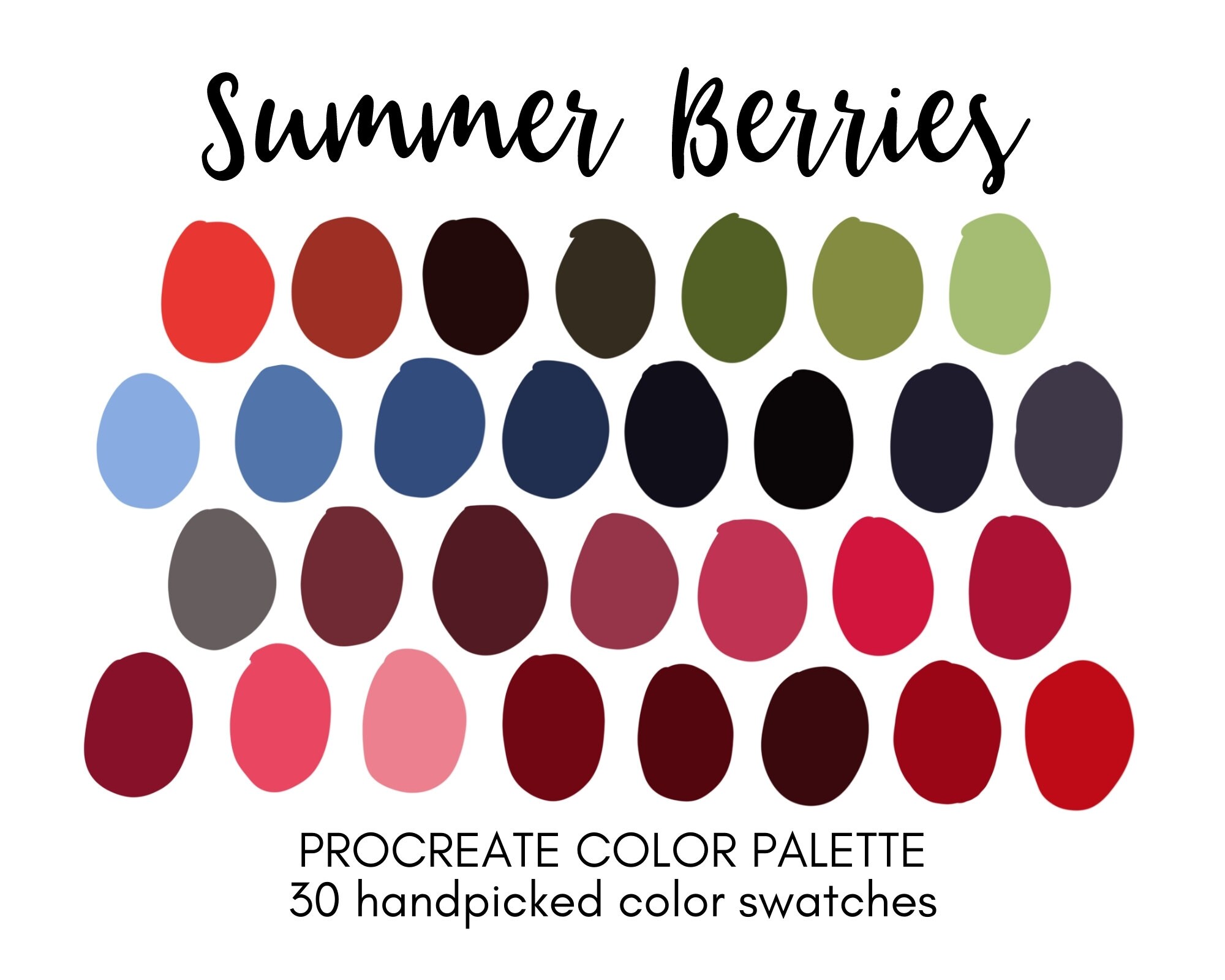 Summer Berries Procreate Color Palette | Color Swatches | iPad ...