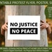 No Justice No Peace Poster Printable Solidarity Political Protest Sign ...