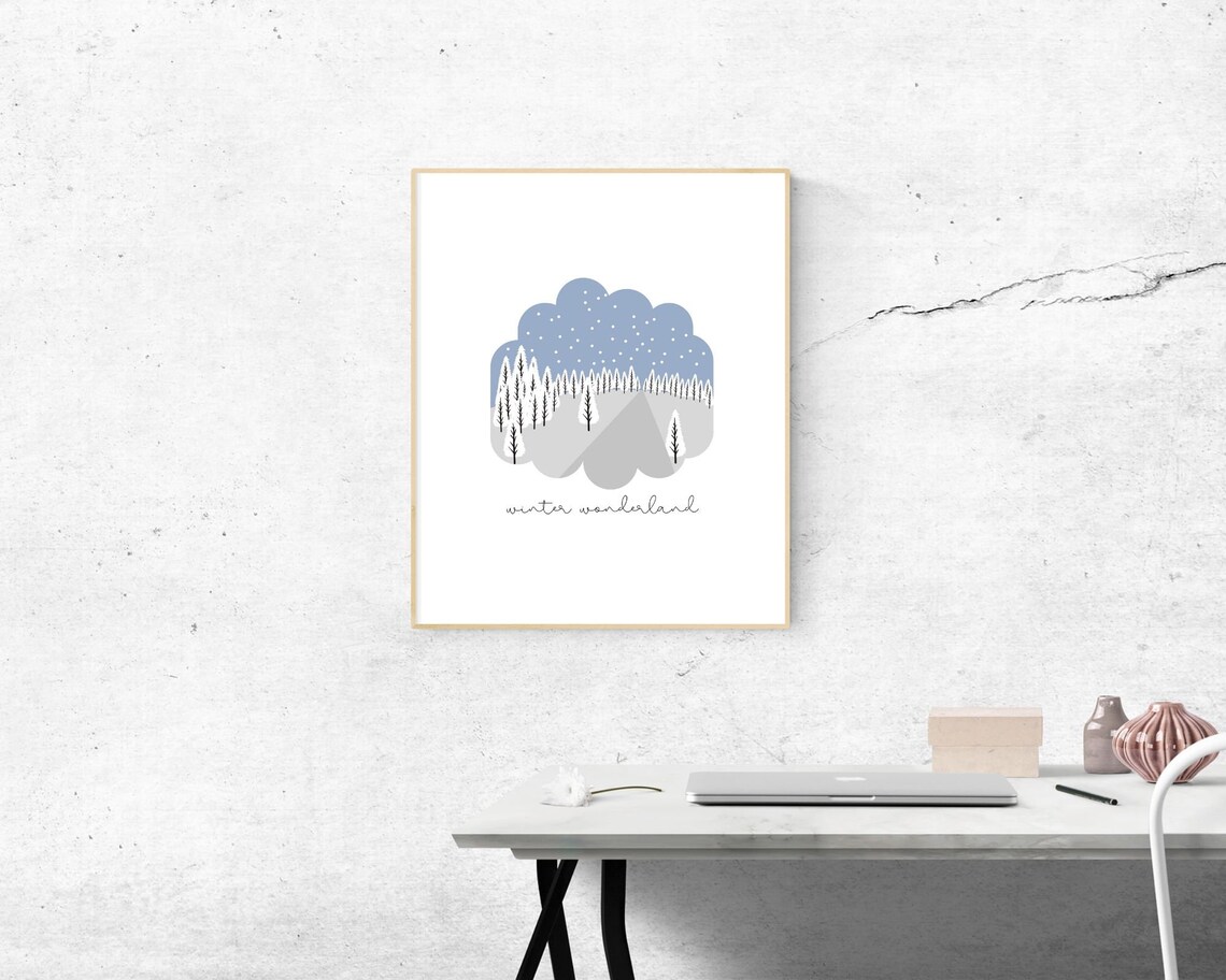 Winter Wonderland Decoration Printable Winter Art Holiday - Etsy
