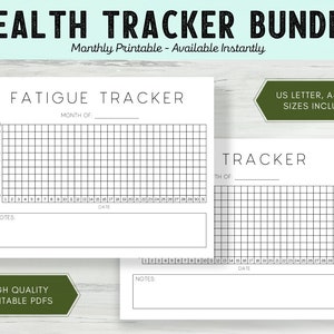 Health Tracker Printable Bundle Habit, Anxiety, Depression, Fatigue ...