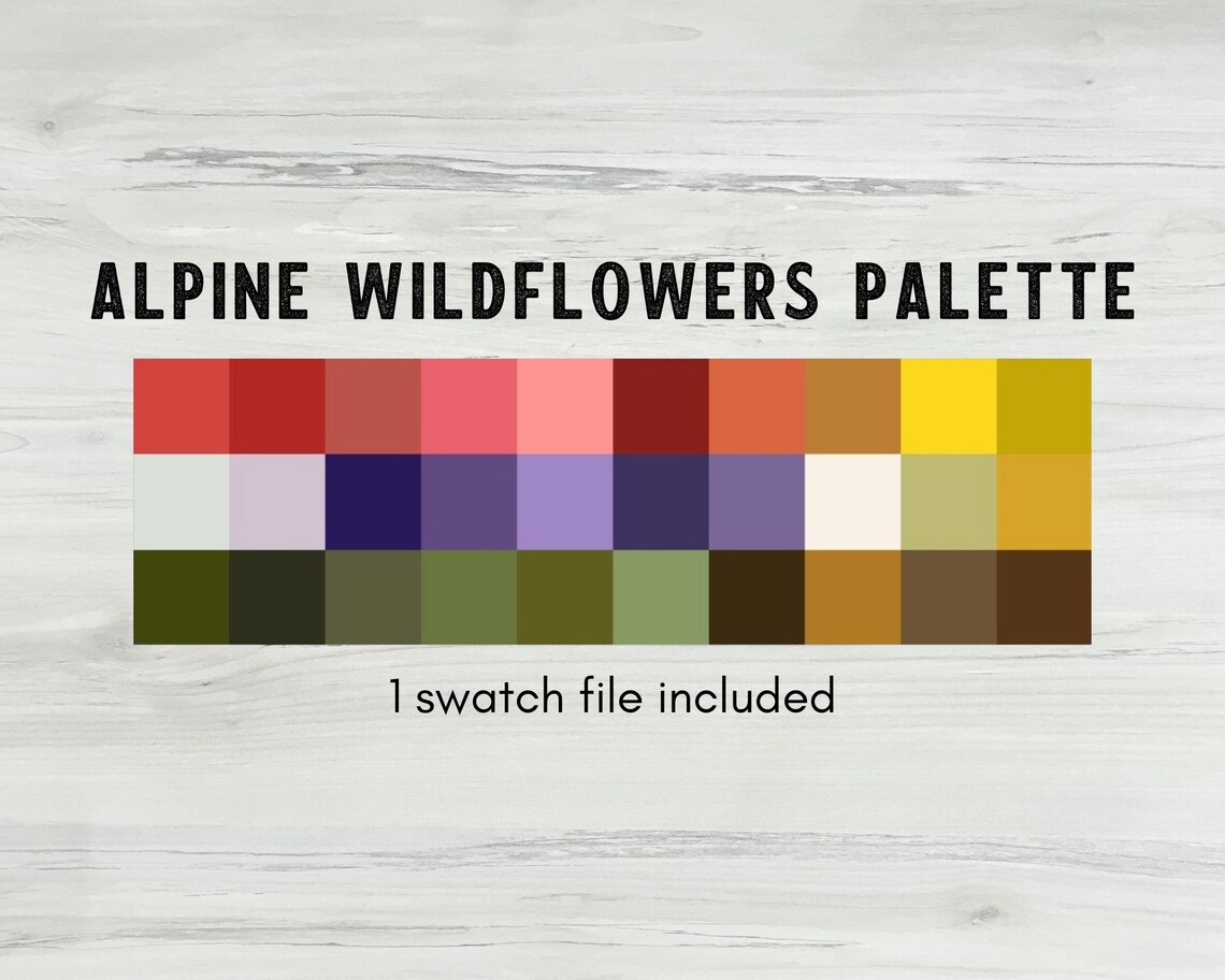 Alpine Wildflowers Procreate Color Palette Color Swatches iPad ...