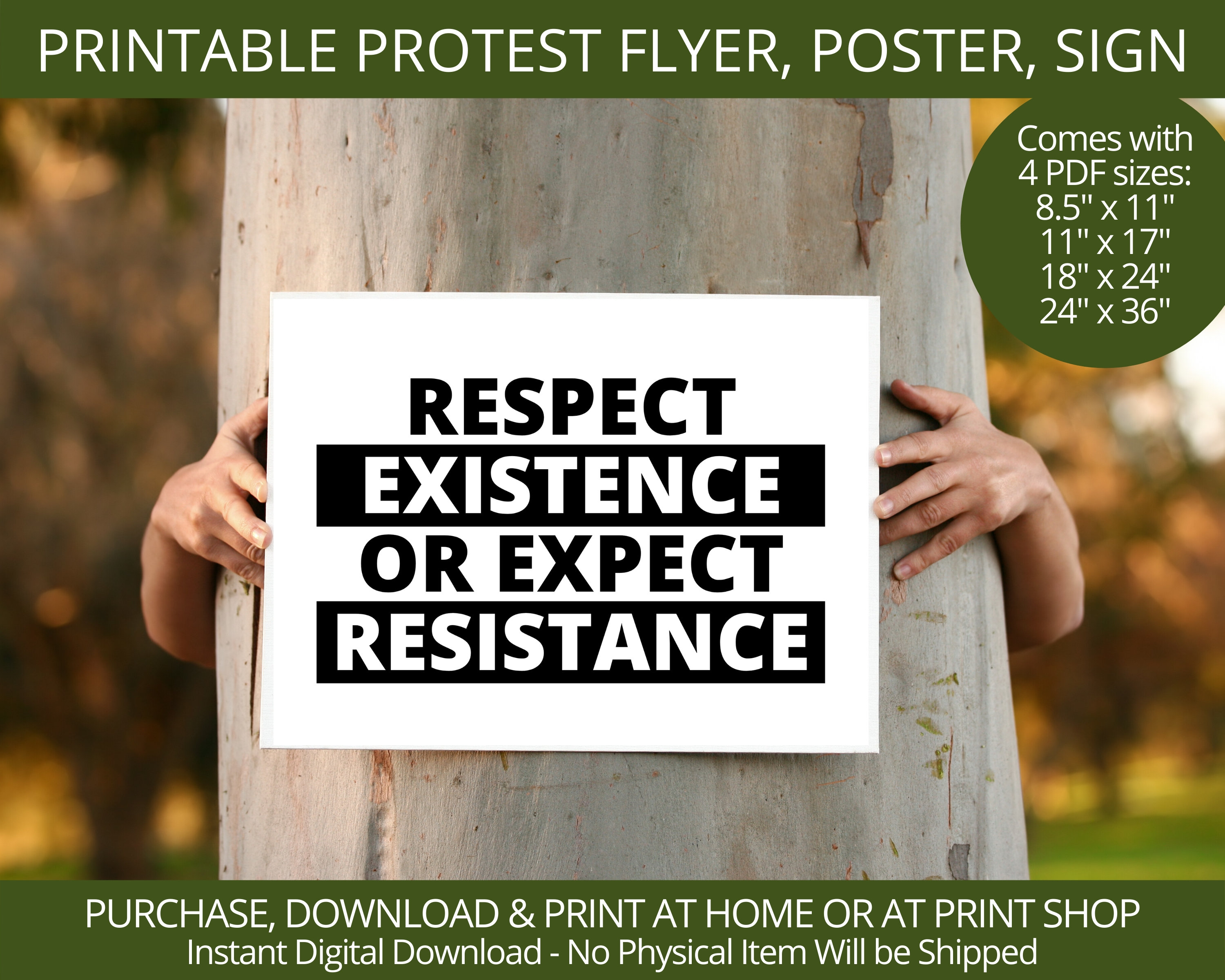 Respect Existence or Expect Resistance Poster | Printable Solidarity ...