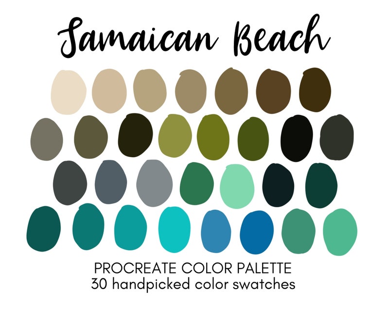 Jamaican Beach Procreate Color Palette | Color Swatches | iPad ...