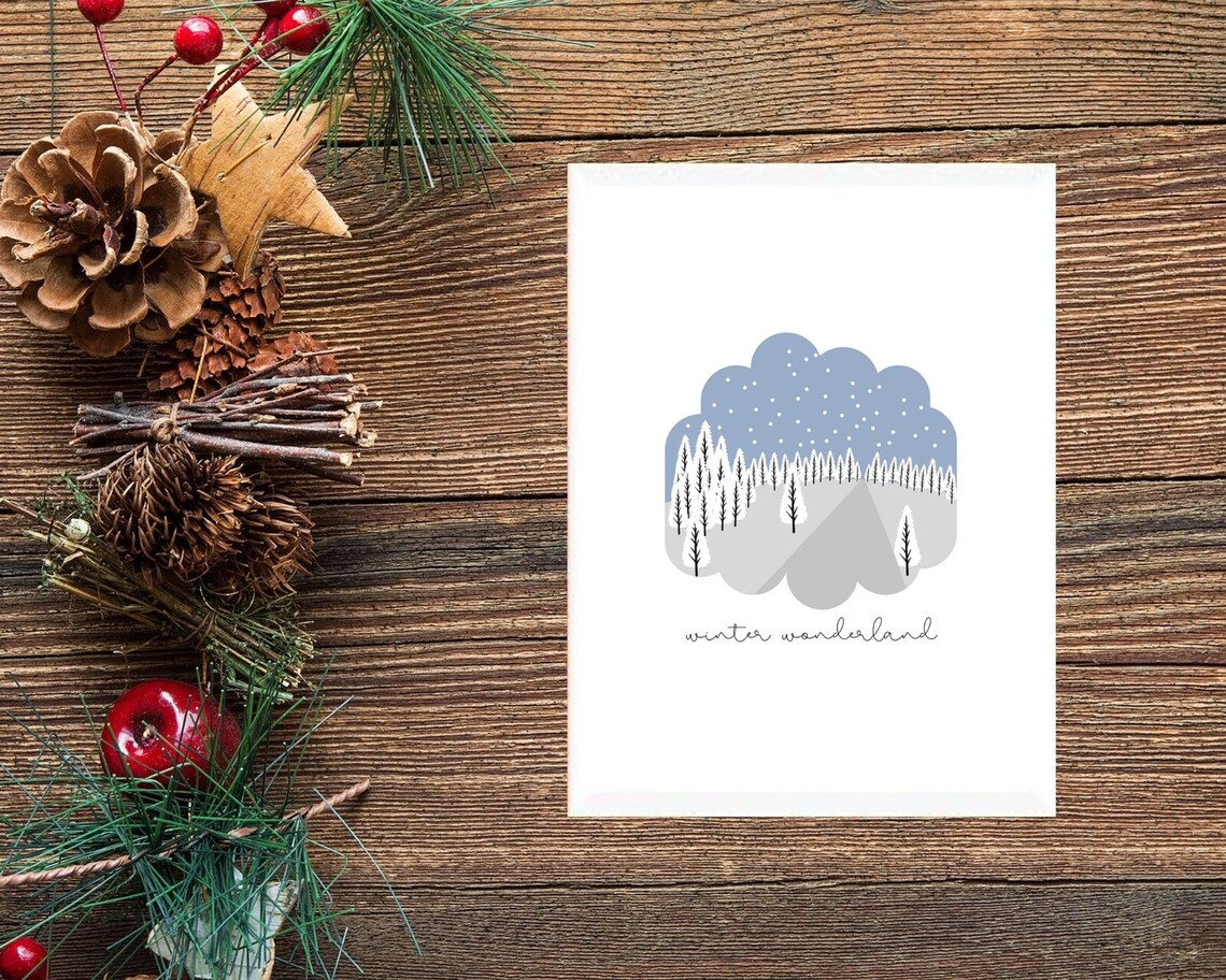 Winter Wonderland Decoration Printable Winter Art Holiday - Etsy
