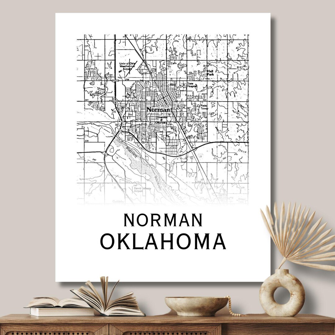 Norman Oklahoma Map, Map of Norman, Historical Norman Map, OU Norman ...