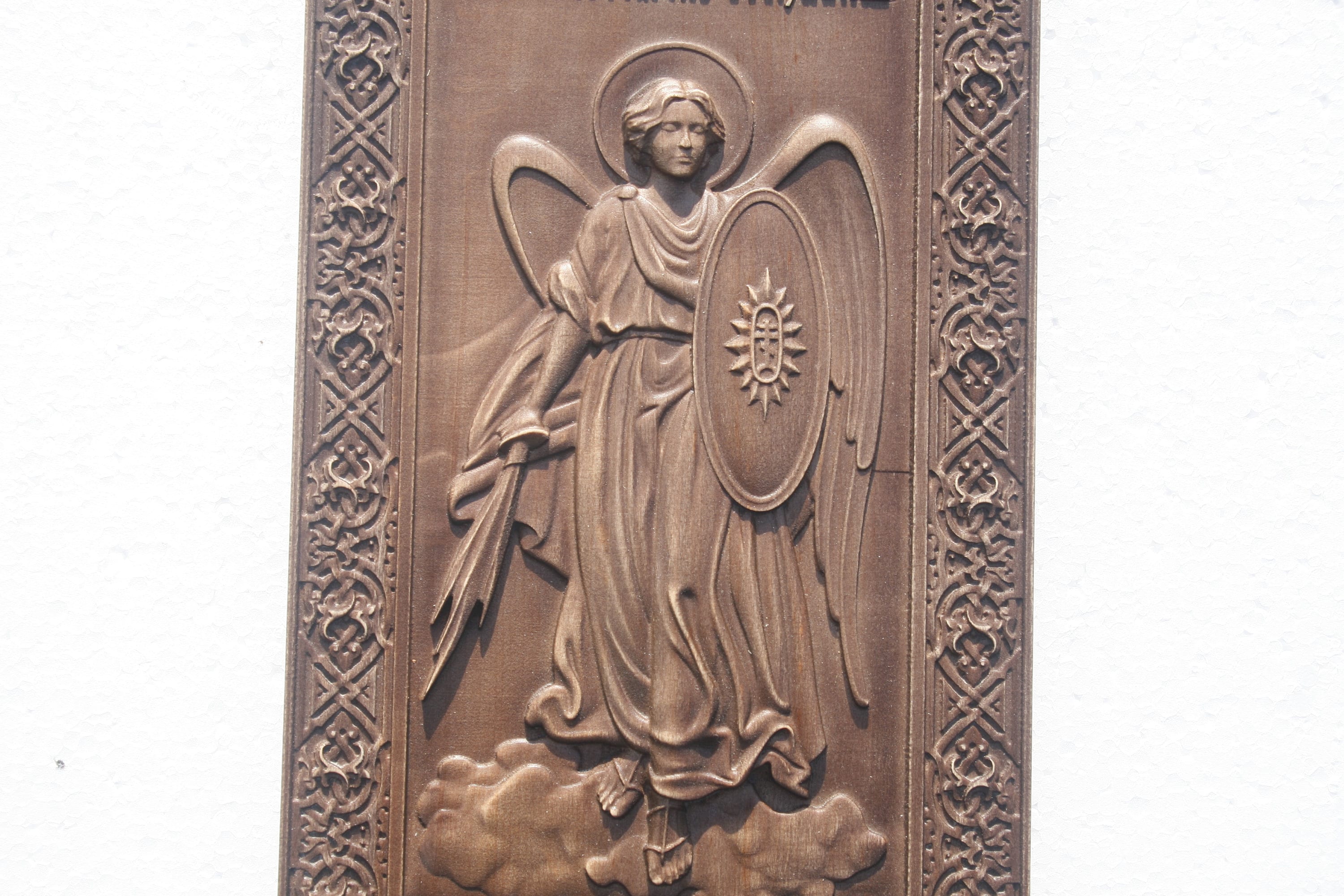 Archangel Michael Religious Icon Wooden Carving Decor - Etsy