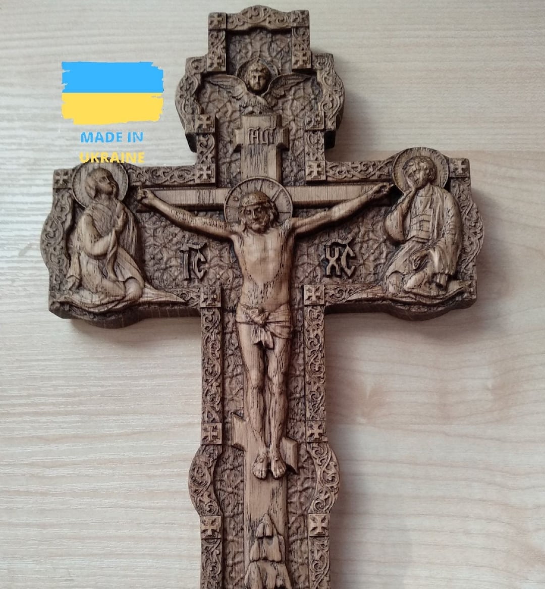 Hand-carved Wooden Crucifix | Jesus Christ Wall Cross | Christian Gift ...