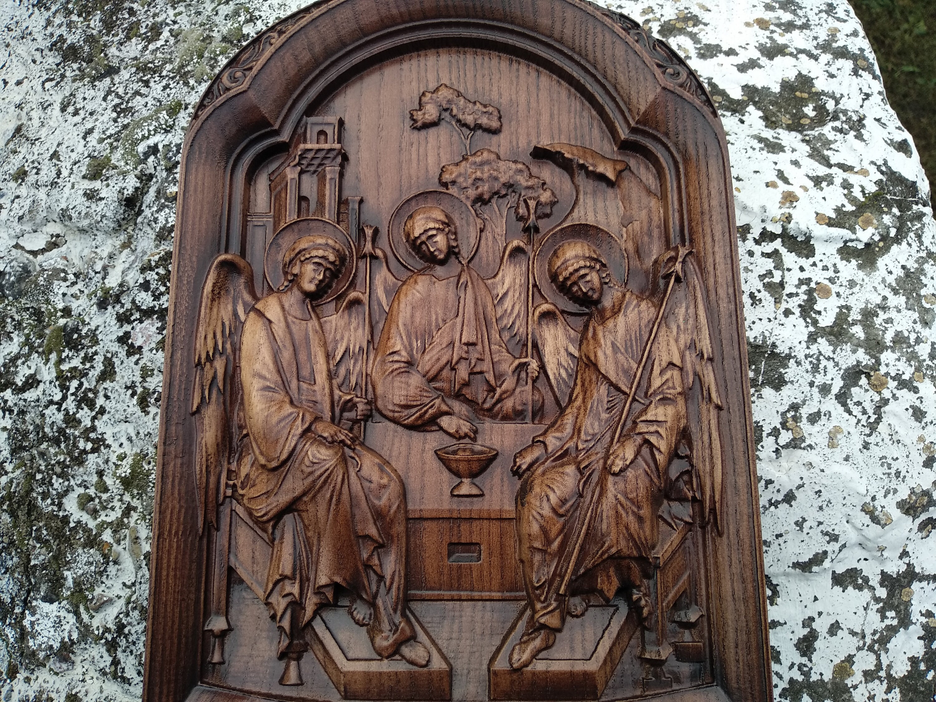 Holy Trinity Wooden Carved Icon holy Trinity - Etsy