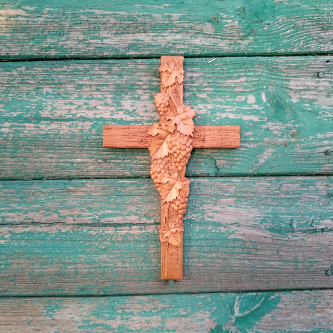 Wooden Cross, Carved Cross, Wooden Carved, Religious Cross - Etsy