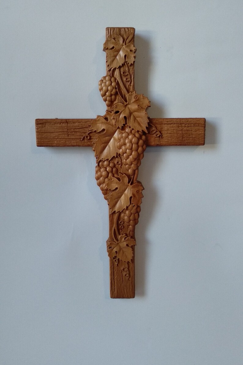 Wooden Cross Carved Cross Wooden Carved Religious Cross - Etsy