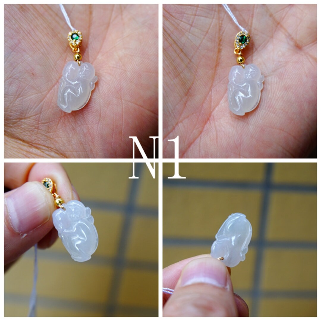 Certified 100% Natural Untreated Grade A White Green 翡翠 Fei Cui Icy ...