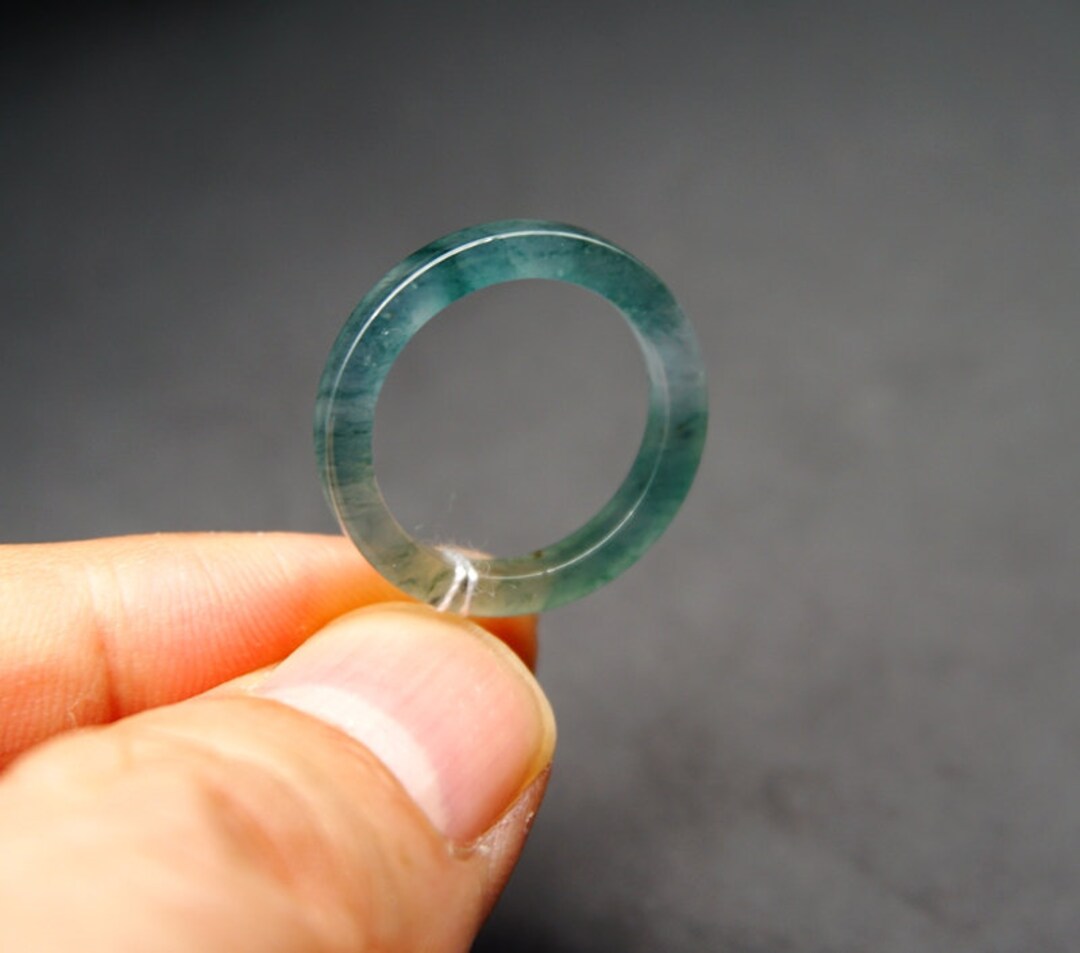 US6 3/4 ,17MM Ring Certified Grade A Translucent Icy Bluish Floral ...