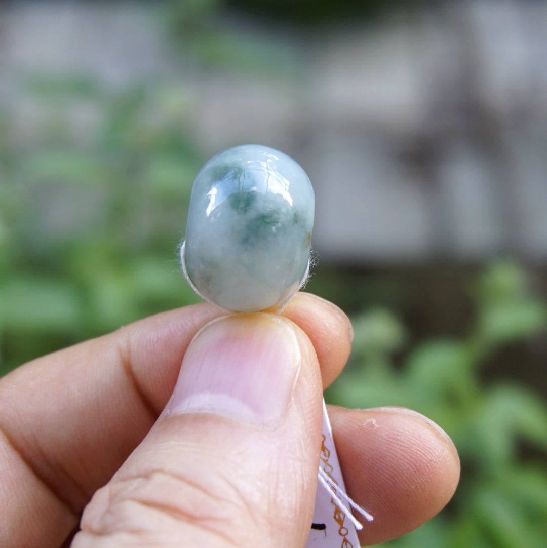 Jadeite 14MM Bead Pendant ,light Green Gray ,natural Grade A Jadeite ...