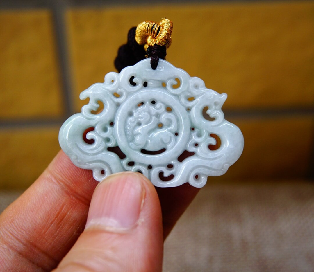 41MM Certified Untreated Grade A Fei Cui 翡翠 Flower Green Jadeite Jade ...