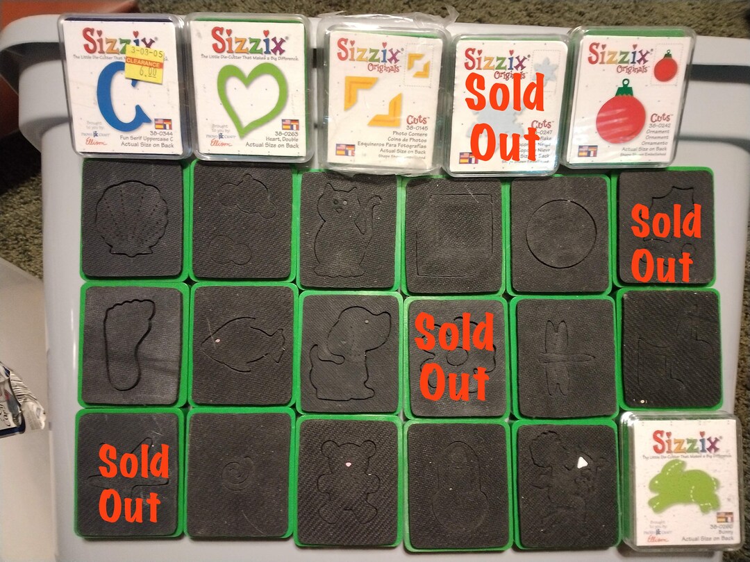 Sizzix Original Green Die Lot Select Your Favorites - Etsy