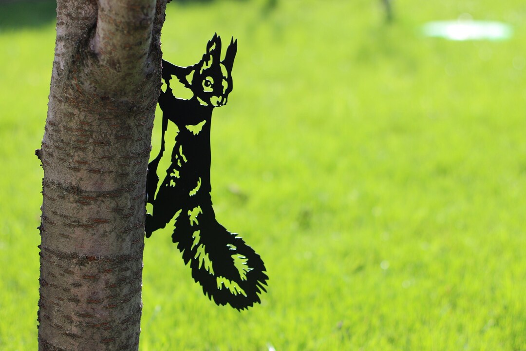 Squirrel Garden Stakes Yard Art Sculpture Metal Garden Stakes Metal ...