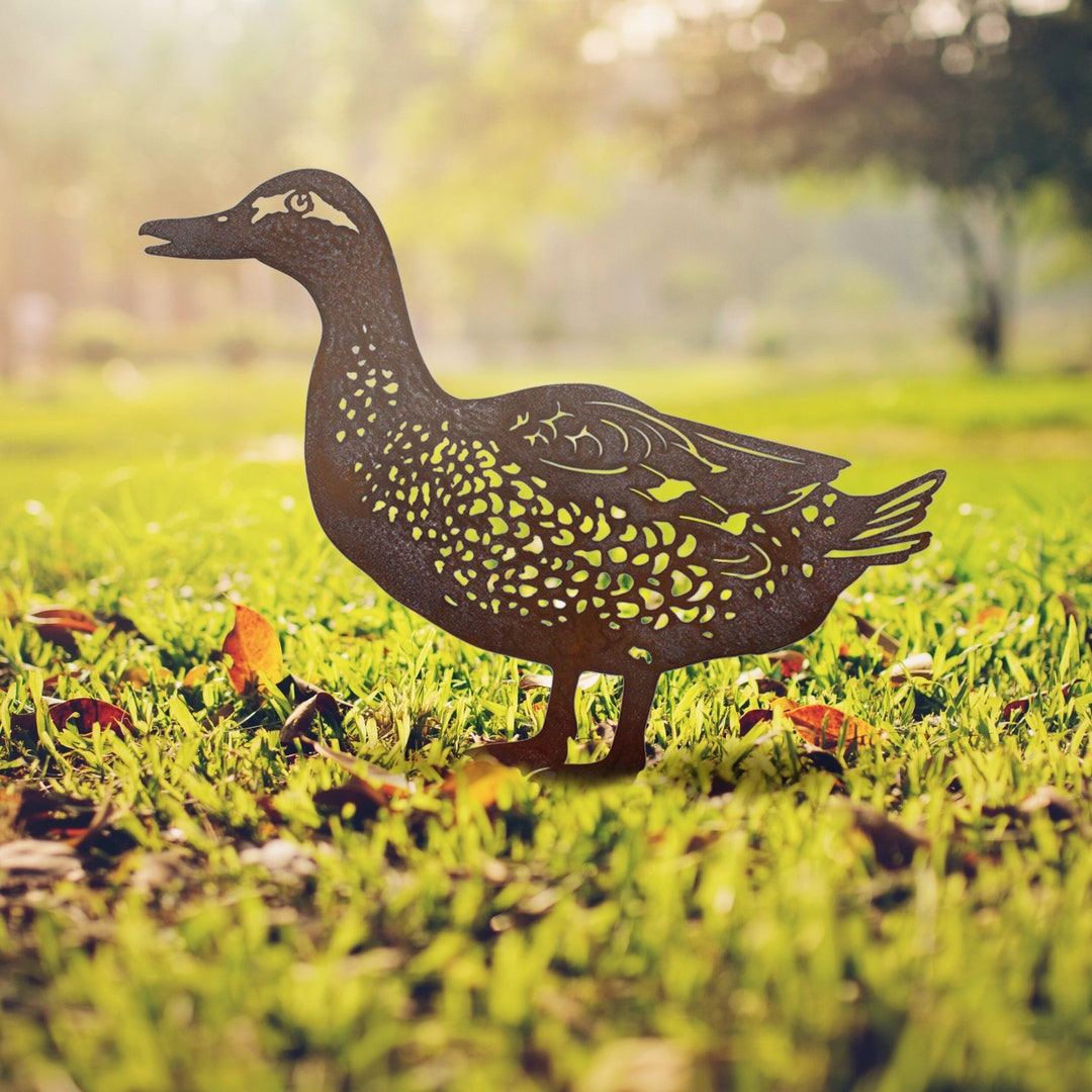 Corten Duck Metal Garden Stakes, Custom Duck Garden Metal Stake, Metal ...