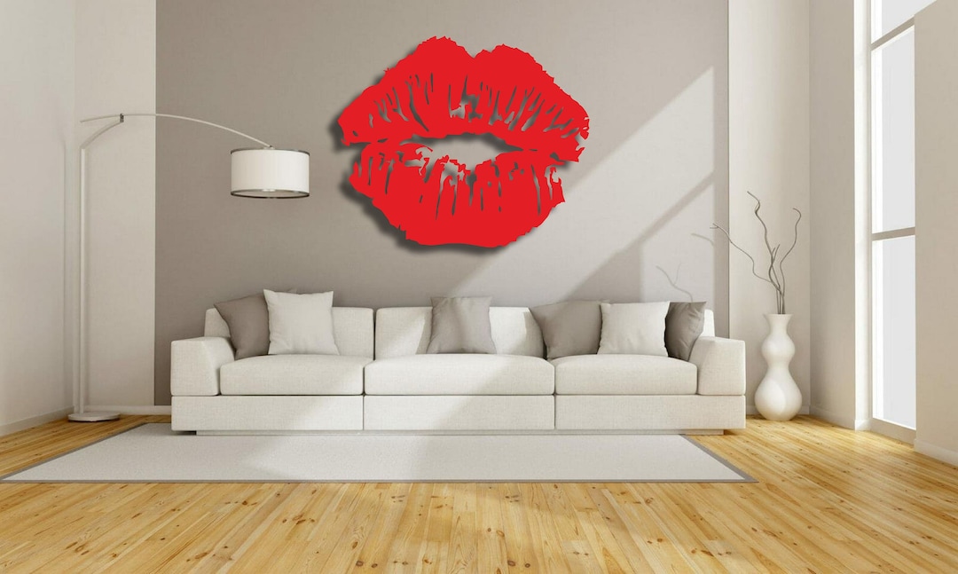 Red Lips Wall Art Kiss Beauty Studio Decor Fashion Wall Art Salon Decor ...