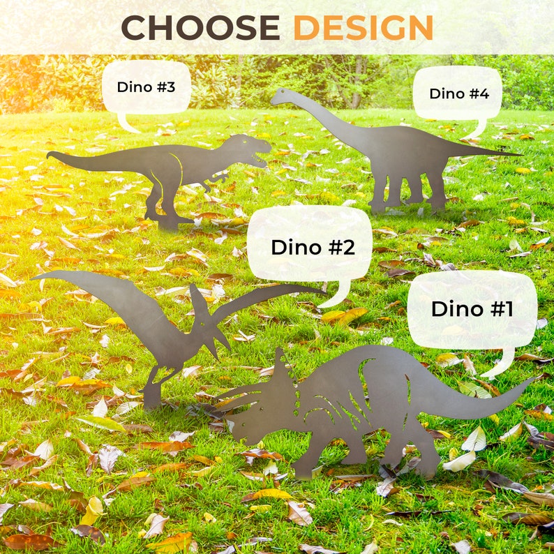 Dinosaurs Garden Stakes Metal T Rex Garden Stake Jurassic Park Ornament ...