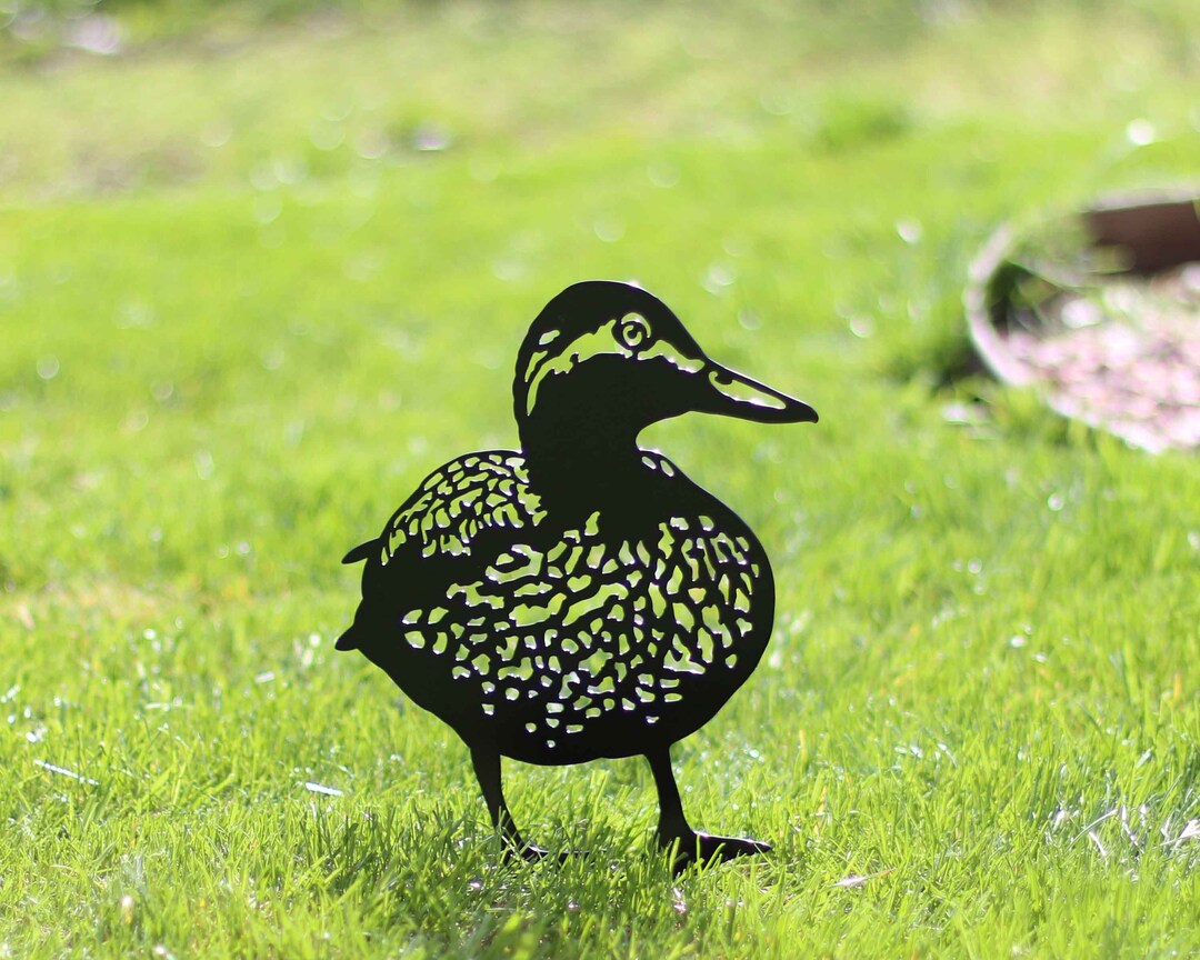 Duck Metal Garden Stake, Farm Animal Garden Stake, Yard Stake, Metal ...