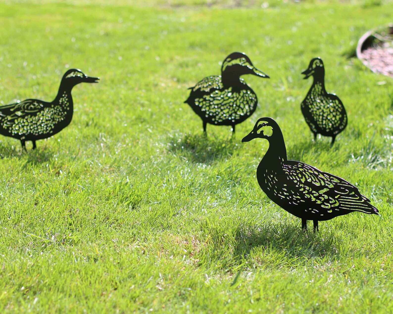 Ducks Metal Garden Stakes, Ducks Yard Decoration, Metal Garden Art ...