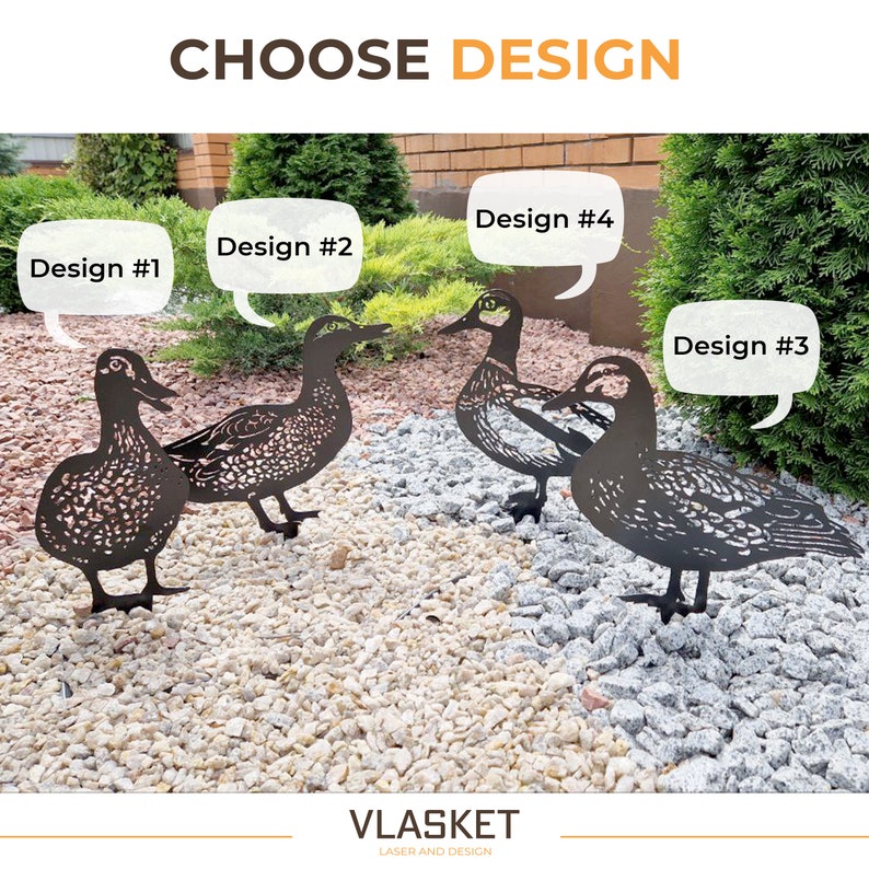 Ducks Metal Garden Stakes, Ducks Yard Decoration, Metal Garden Art ...